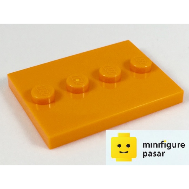 [MP] Lego Minifigure Red Orange Black Tile Base Plate Modified 3 x 4 w ...