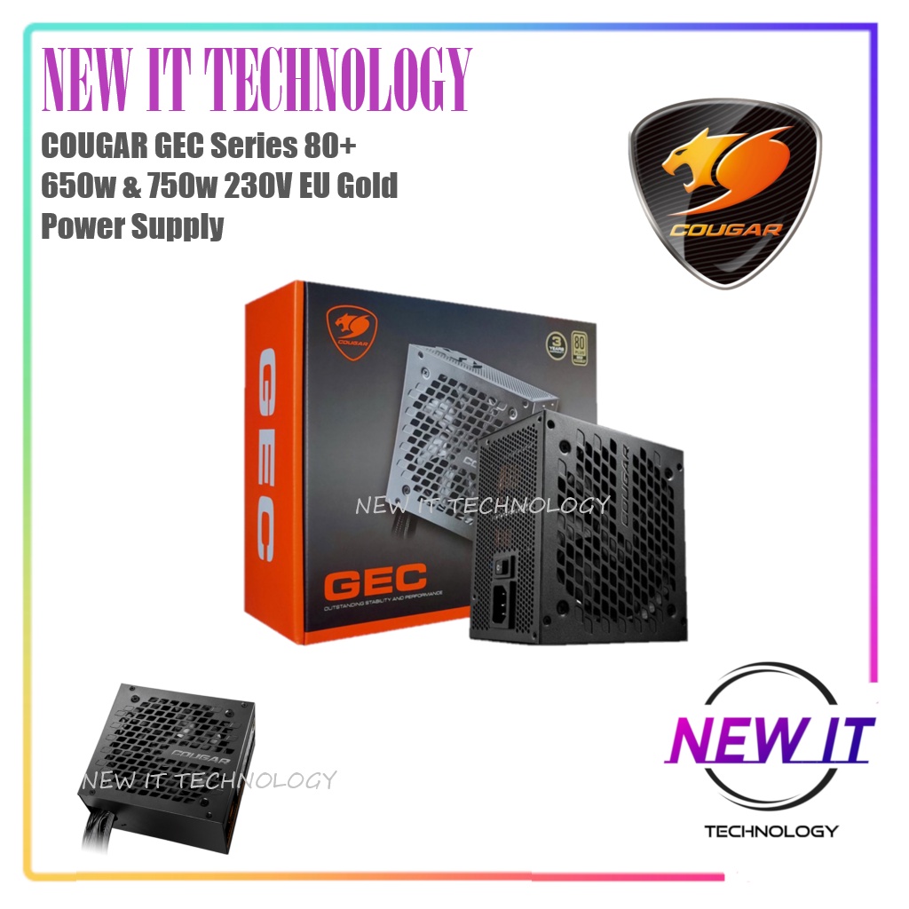 COUGAR GEC Series 650w & 750w 80+ 230V EU Gold PC Desktop Power Supply ...