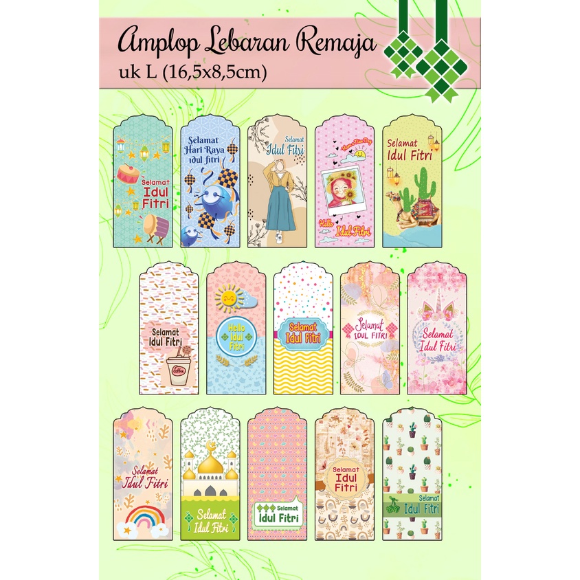 Eid UL FITRI ENVELOPE LARGE SIZE RANDOM MOTIF CONTAINS 8 PCS / EID ENVELOPE / RAMADHAN ENVELOPE ...