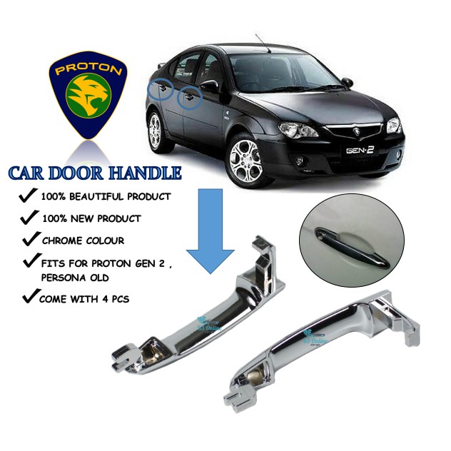 Proton GEN-2 & Proton Persona Old Elegence Door Handle Chrome Colour (4 ...