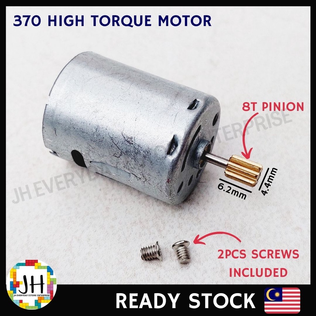 🇲🇾ReadyStock [M357] 370 High Torque Motor with 8T 5mm/7mm Pinion WPL RC ...