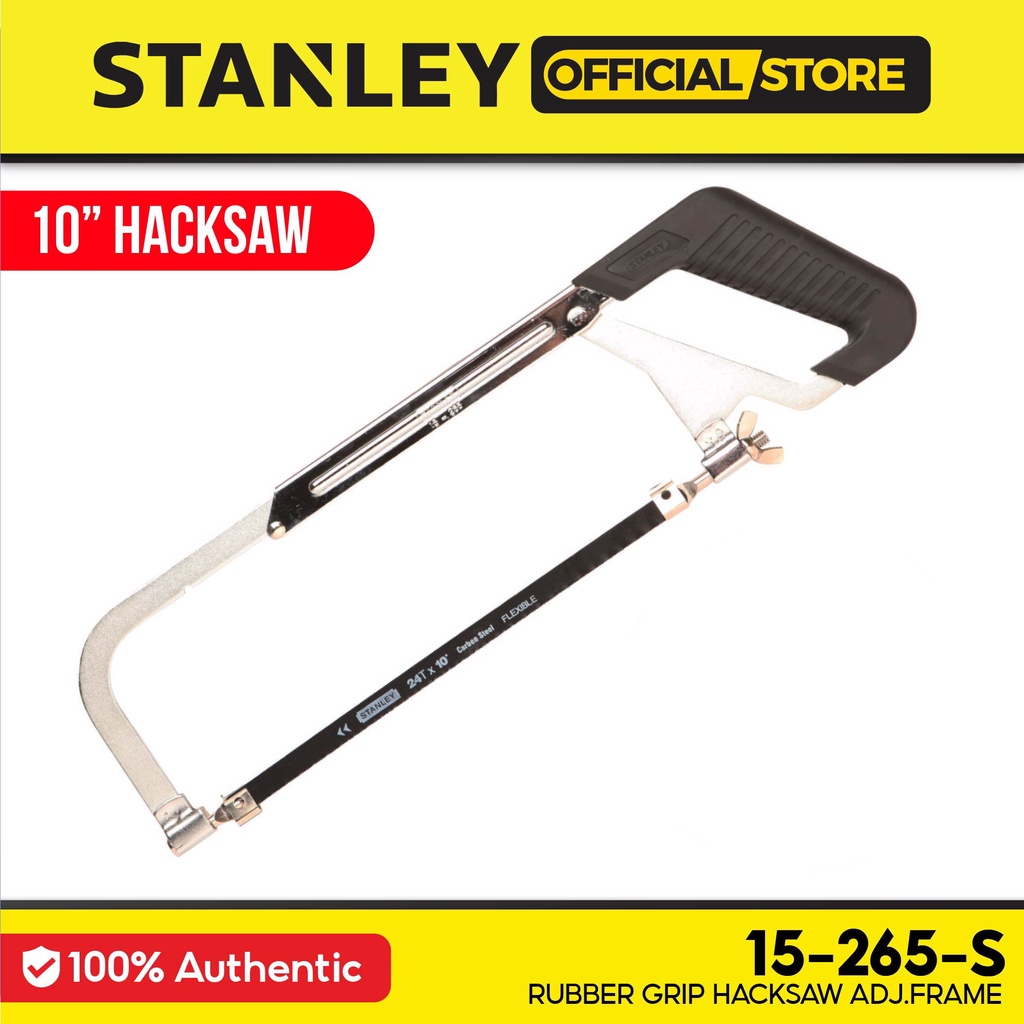 Stanley 15265 RUBBER GRIP HACKSAW 10" & 12" ( ADJUSTABLE BLADE ) [ 15 ...
