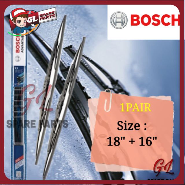 BOSCH FRONT WIPER BLADE ADVANTAGE (18"+16") PERODUA KANCIL KELISA (1SET) | Shopee Malaysia