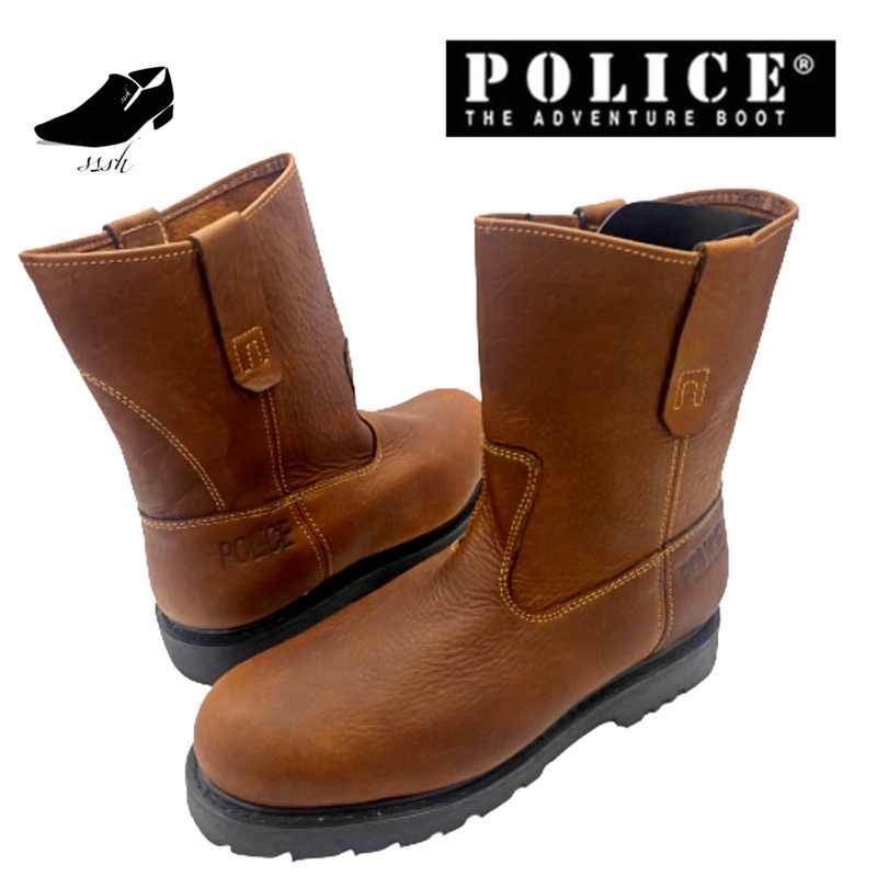 ORIGINAL POLICE SAFETY SHOES boots HIGH CUT LEATHER SHOES 9123 | Shopee ...