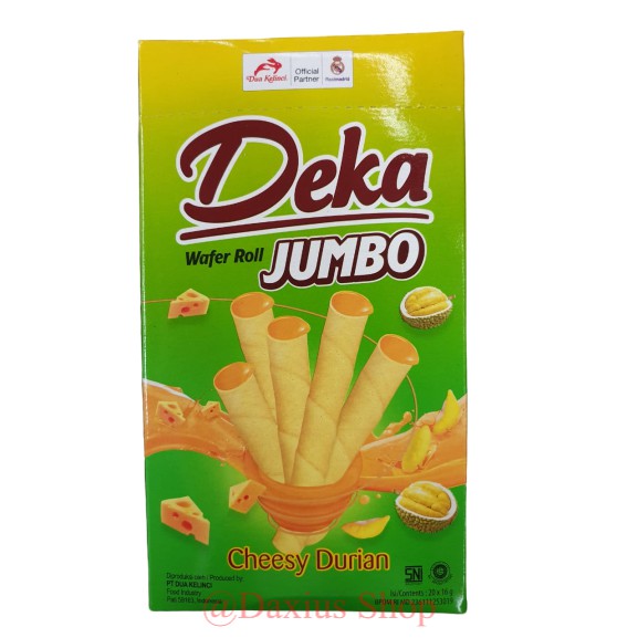 Deka Jumbo Wafer Roll Contents 20x16gr Chessy Durian Flavor, Choco ...