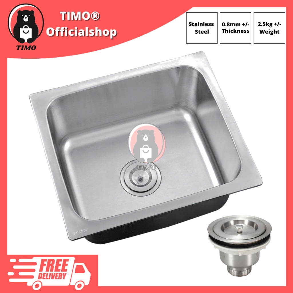 [ SUS 304 PREMIUM ] Sinki Dapur Stainless Steel Single Bowl Kitchen ...