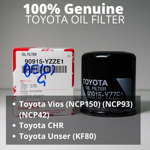 Genuine Toyota Oil Filter 90915-YZZE1/YZZN2 Toyota Vios NCP42 NCP93 ...