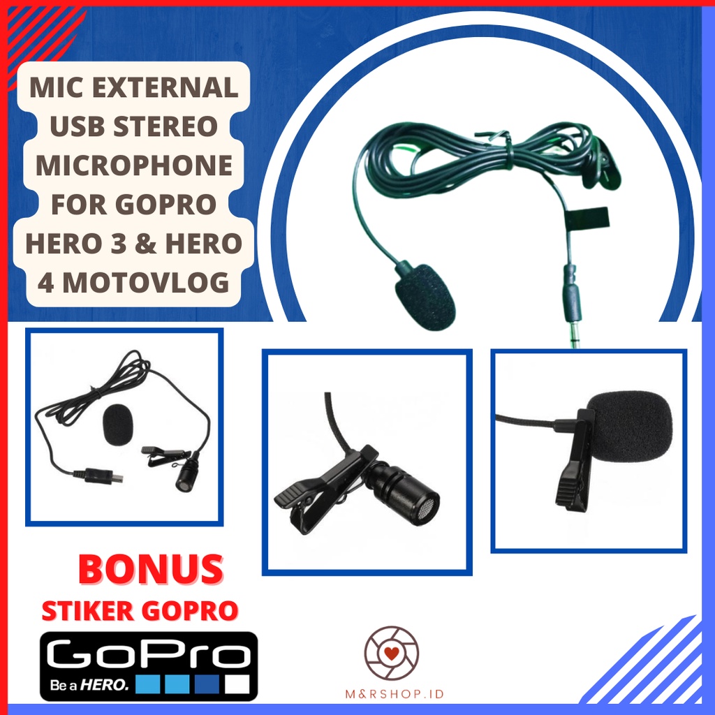 Mic External USB Stereo Microphone For Gopro Hero 3 And Hero 4 Gopro 3/ ...
