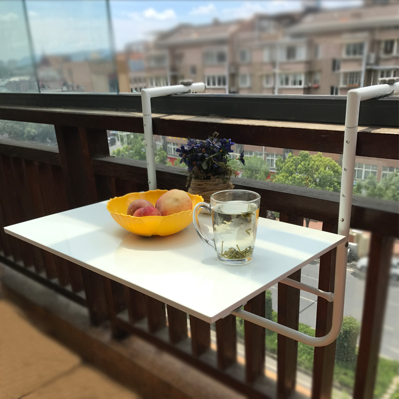Balcony hanging table, wrought iron rack, creative folding table ...