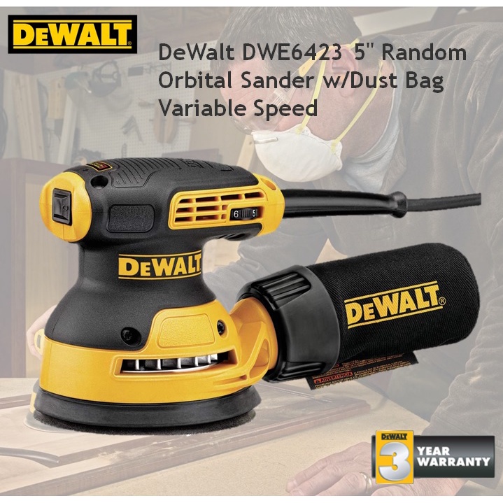 DEWALT DWE6423 280W 5in /125mm Orbital Sander (DWE6423) | Shopee Malaysia