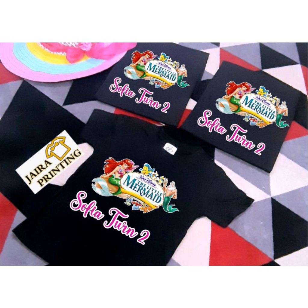 DISNEY PRINCESSES MERMAID TSHIRT CUSTOM MADE DESIGN 02 BAJU SET FAMILY ...