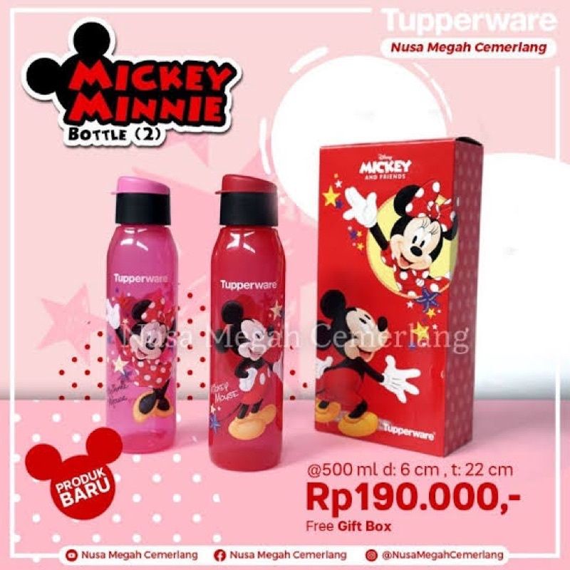 100% Original Tupperware Mickey-Minie Character Bottle (Bestest ...