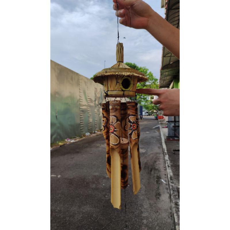 READY STOK 🔥 Angklung Design Rumah Rotan Buluh Wind Chime Buatan ...