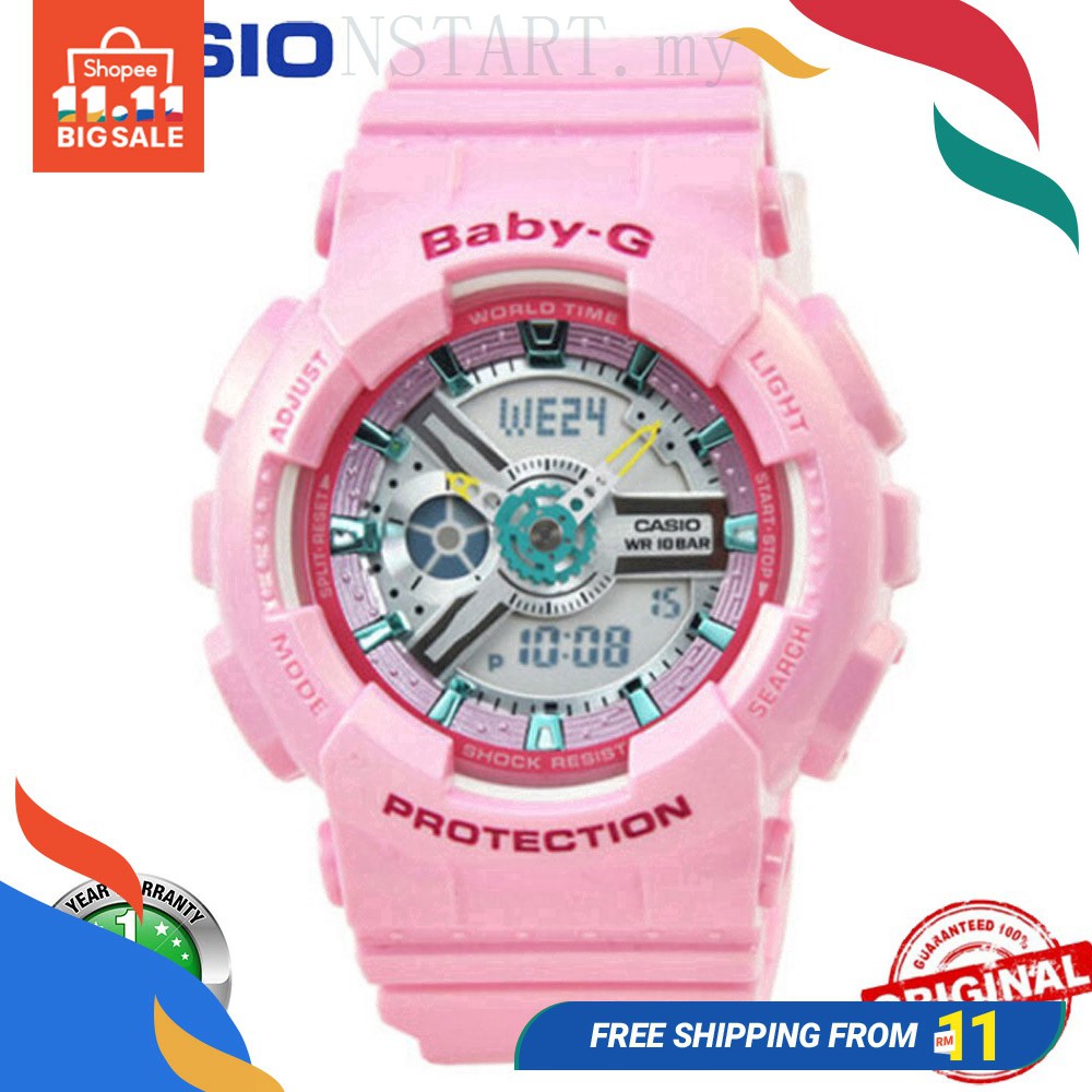 (Hot sale)Original GA Baby-G BA110 Pink Girls Wrist Watch Women Sport ...