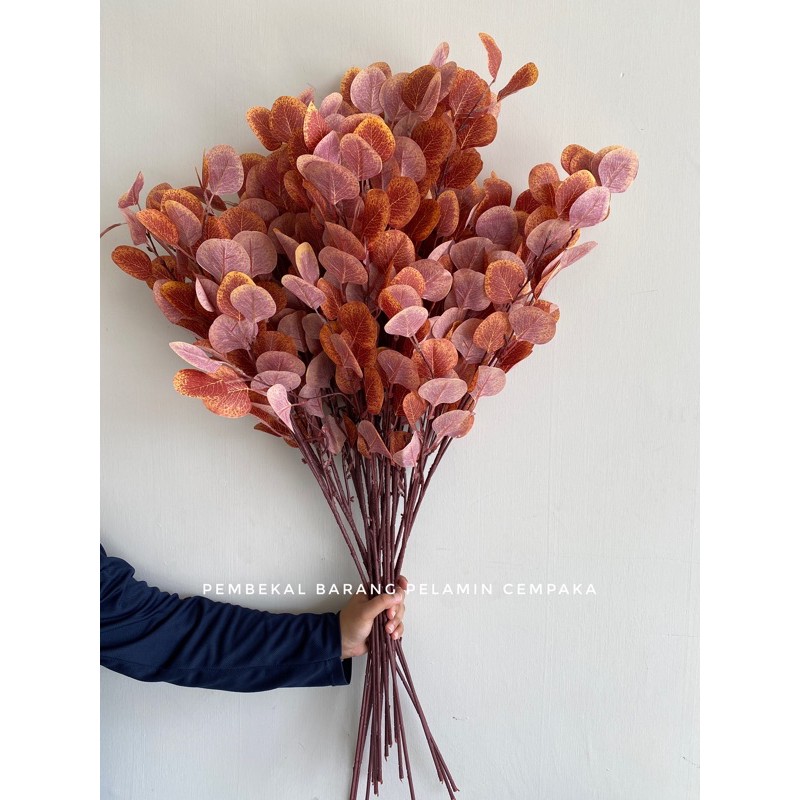 Artificial Silver Dollar Eucalyptus Leaves for Wedding Home Decor/ Daun ...