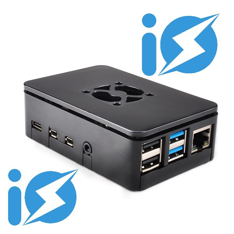 Abs Raspberry Pi 4 Case Pi4 Black Casing Model B With Fan Support ...