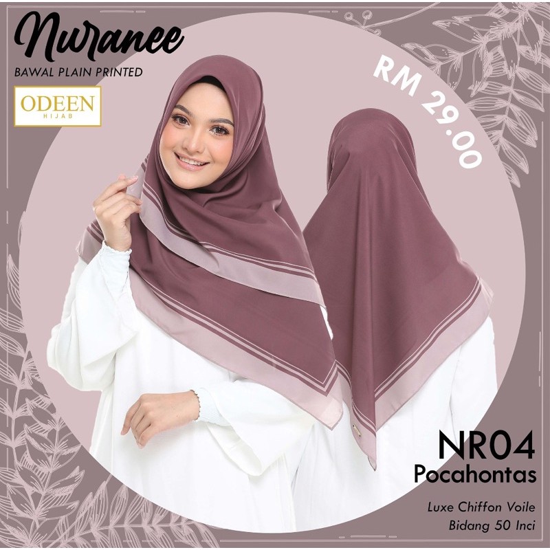 💥SALE💥Tudung bawal Nuranee Bidang 50 Odeen Hijab Muslimah /hadiah ...