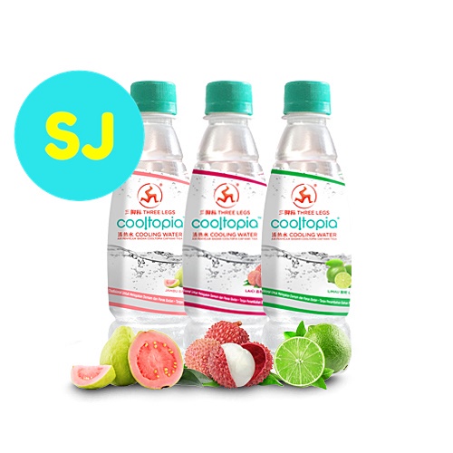 Three Legs Cooltopia Cooling Water 320ml (Lychee/ Guava/ Lime/ Peach ...