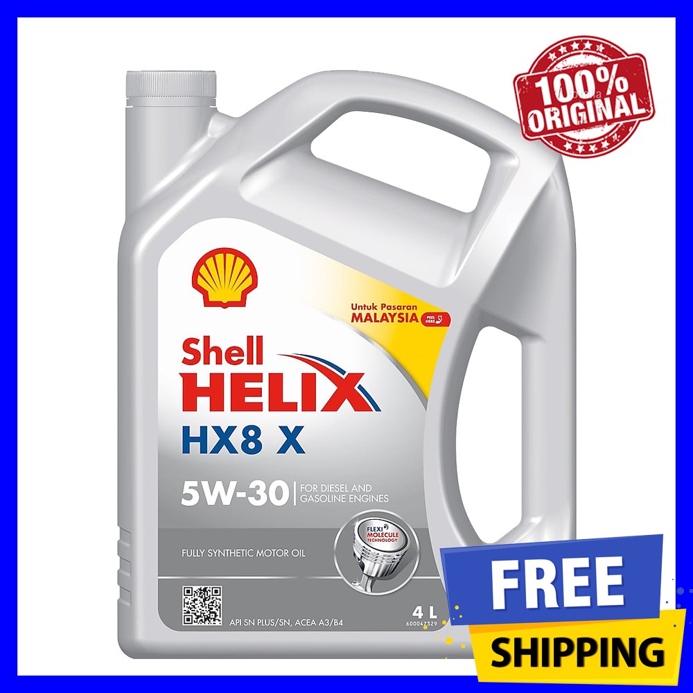 Shell Helix HX8 X 5W30 Fully Synthetic Engine Oil (4L) Malaysia 5W-30 ...