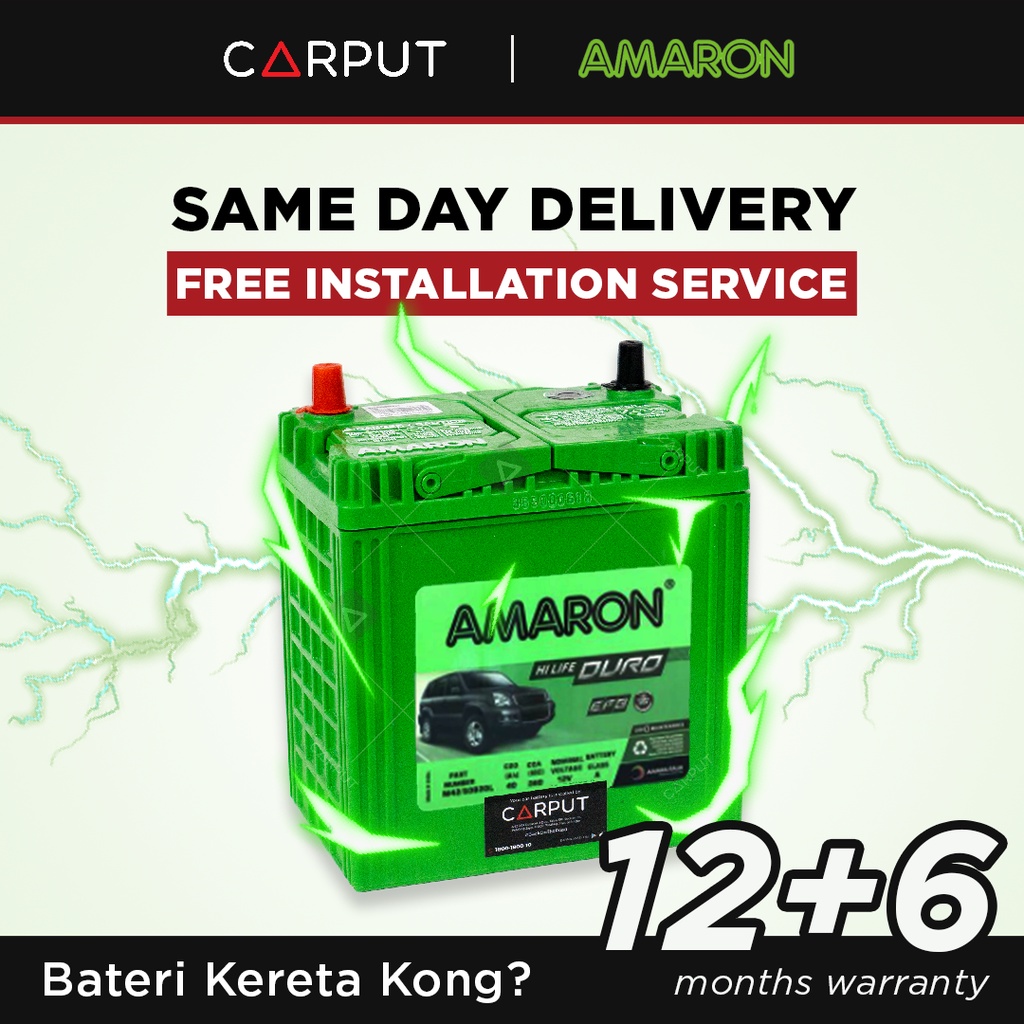 [ Installation Provided ]M42 EFB Amaron Hi-life Car Battery PERODUA Myvi, Bezza Eco Idle With ...