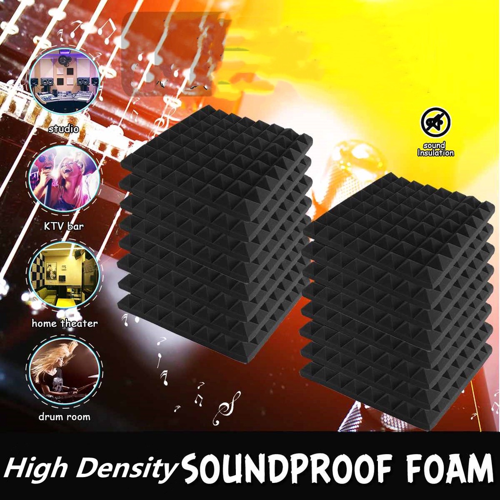 DIY 12 Pack Studio Soundproof Foam Sound Absorption Treatment Panel ...