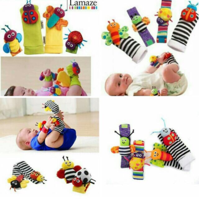 *Ready stock*Lamaze BEE & BEETLE Garden Bug Wrist Rattle Foot Finder ...