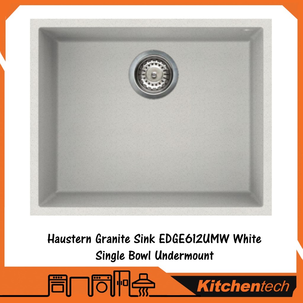 Haustern Granite Sink EDGE612UMW White Single Bowl Prisma Clean Italy ...