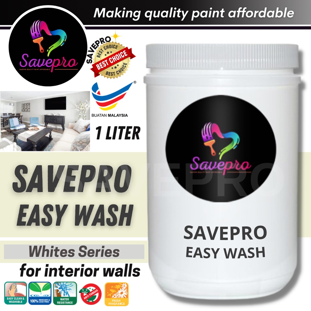 SavePro Easy Wash Interior Wall Paint / Cat Dinding Dalam Rumah 1L ...