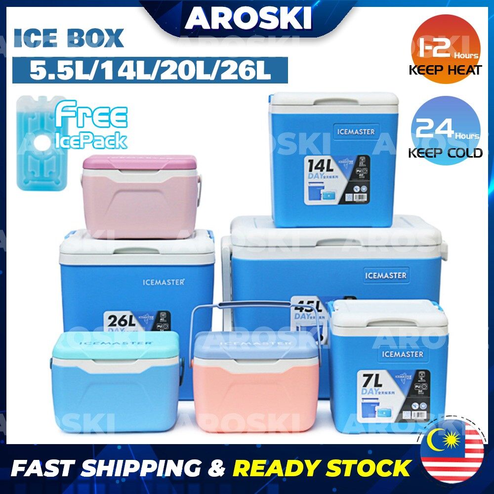 AROSKI 5.5L/14L/20L/26L Cooler Box Penyejuk FREE Freezer Ice Pek Ais ...