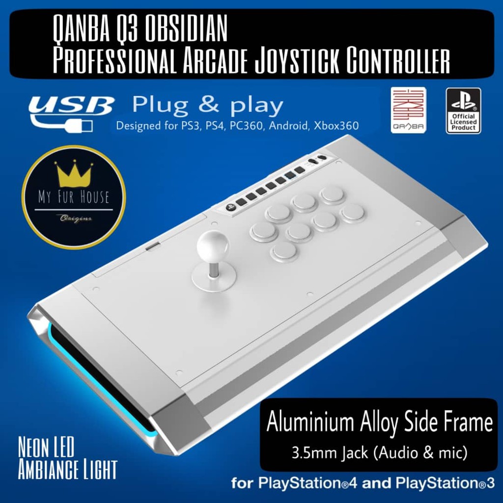 Genuine QANBA Q3 Pearl White PlayStation Edition Arcade Joystick ...