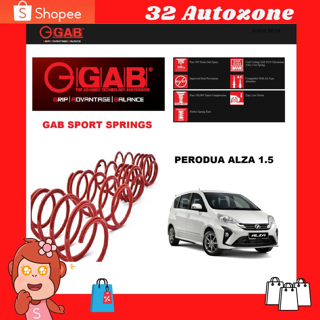 Original GAB Sport Spring for Perodua Alza | Shopee Malaysia