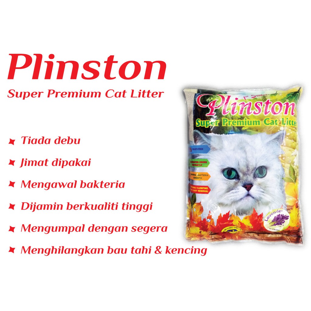 10 LITER PLINSTON SUPER PREMIUM CAT LITTER (LEMON SCENTED) | Shopee ...