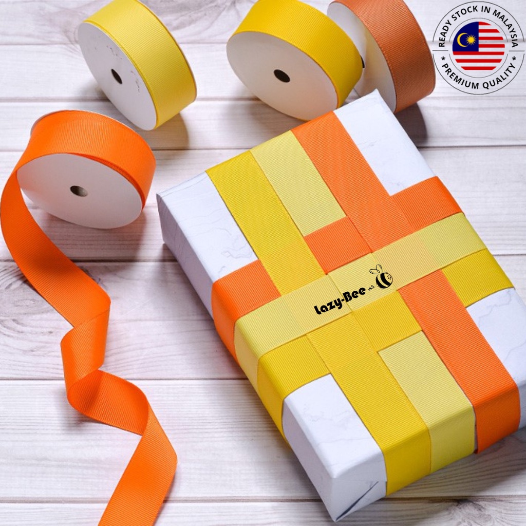 LAZY BEE 5 meter Russet Orange Gold Copper Grosgrain Ribbon Reben Door ...