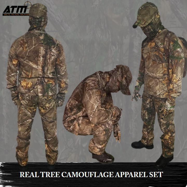 REAL TREE CAMOUFLAGE OUTDOOR HUNTING FISHING COTTON T SHIRT PANT BAJU ...