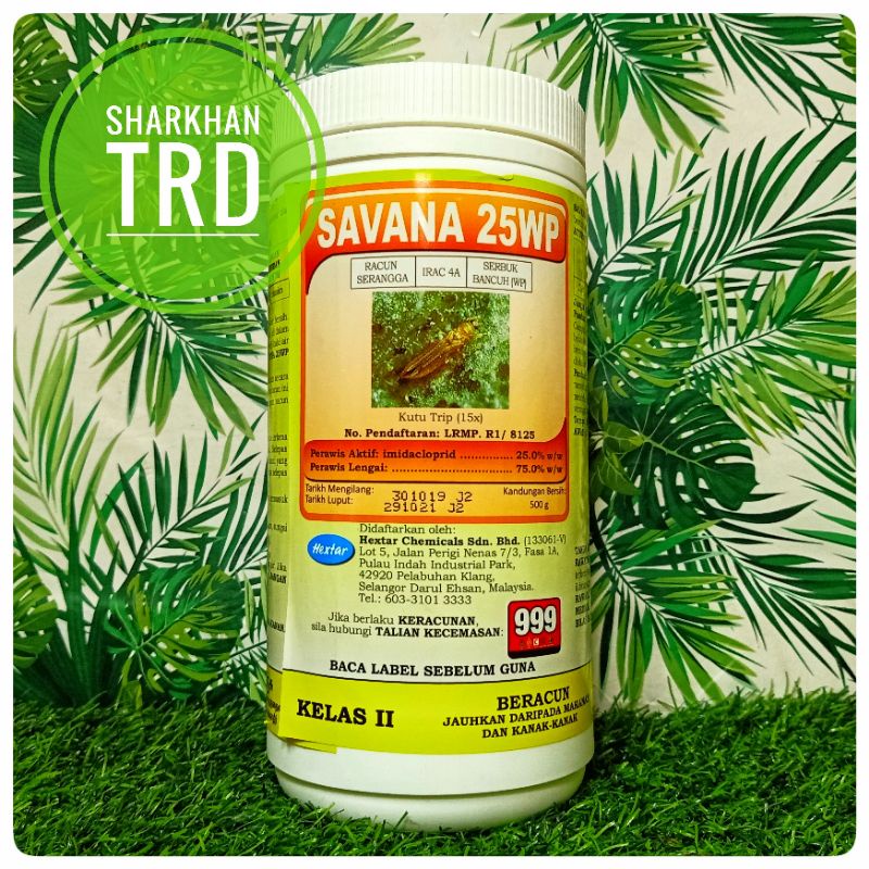 Botol 500g SAVANA 25WP Hextar Racun Serangga Imidacloprid 25% Kutu Thrips Tanaman Cili Ready ...