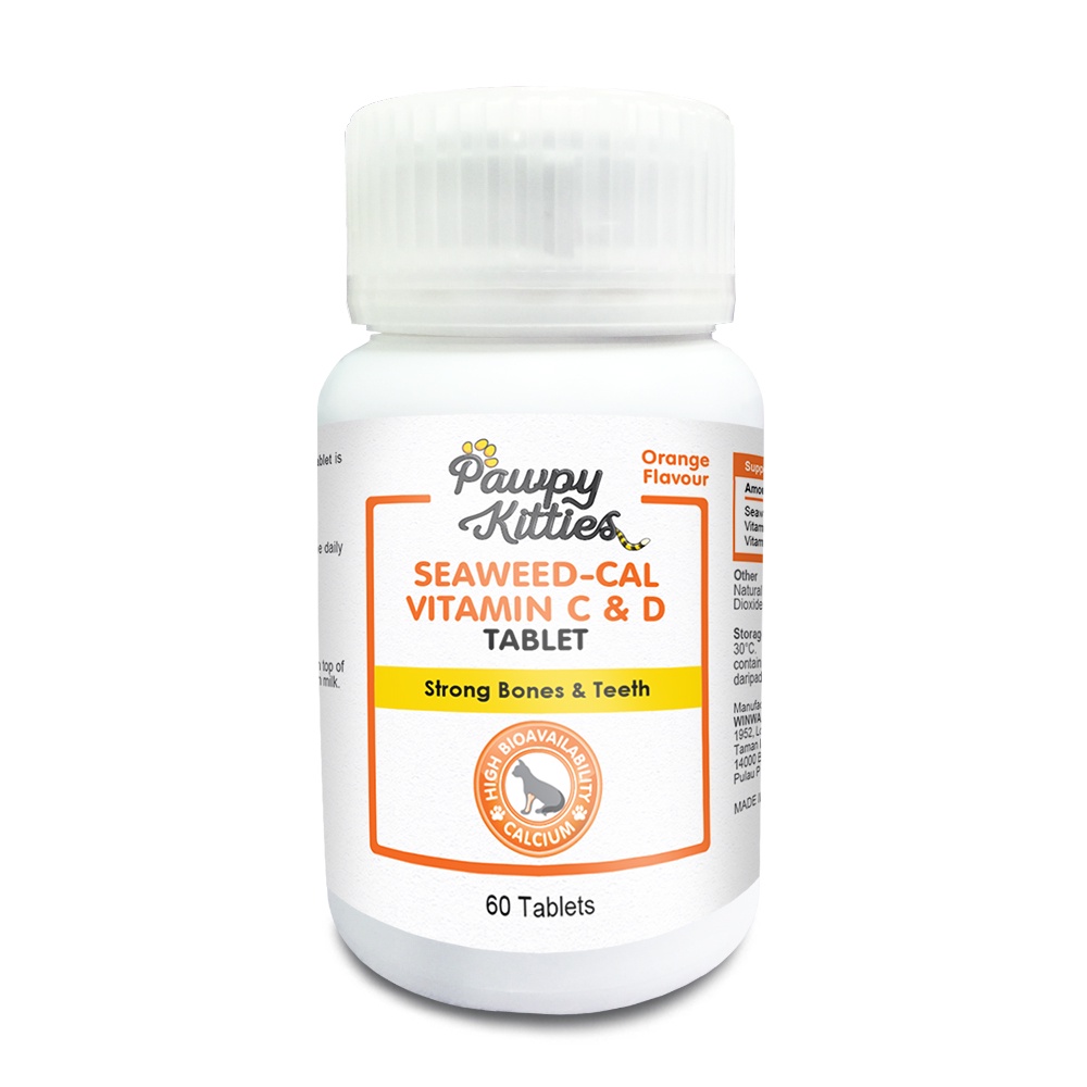 PAWPY KITTIES SEAWEED - CAL & VITAMIN C&D TABLET 60s | Shopee Malaysia