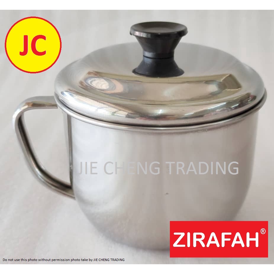 ZIRAFAH Stainless Steel Cup With Cover / Cawan Besi Besar Dengan ...