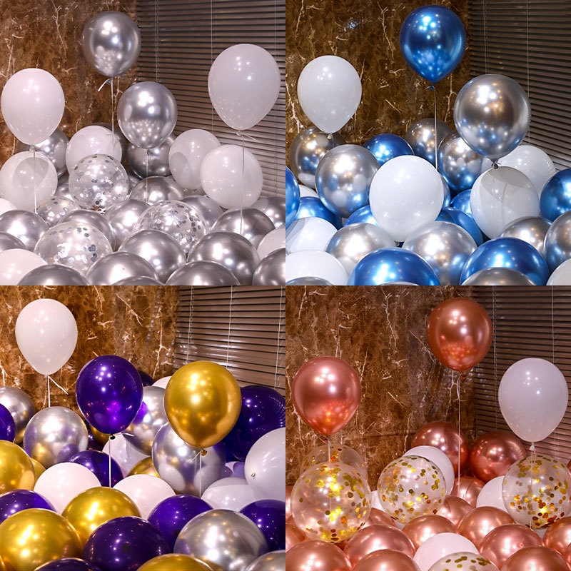 Set of mixed color balloons for birthday and party decorations, Fubao ...