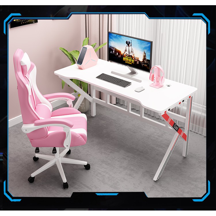 White Computer Table Computer Desk with White Top from 80cm to 160cm ...