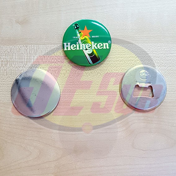 Chrome Bottle Opener with Strong Magnet - 58mm Button Badge Strong ...