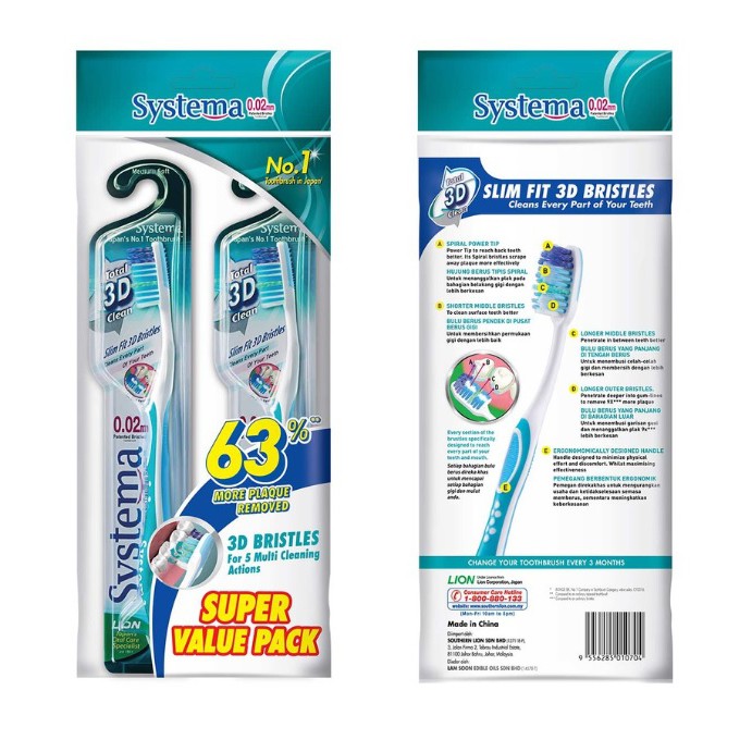 SYSTEMA TOOTHBRUSH SUPER VALUE PACK (2's / 3's) | Shopee Malaysia
