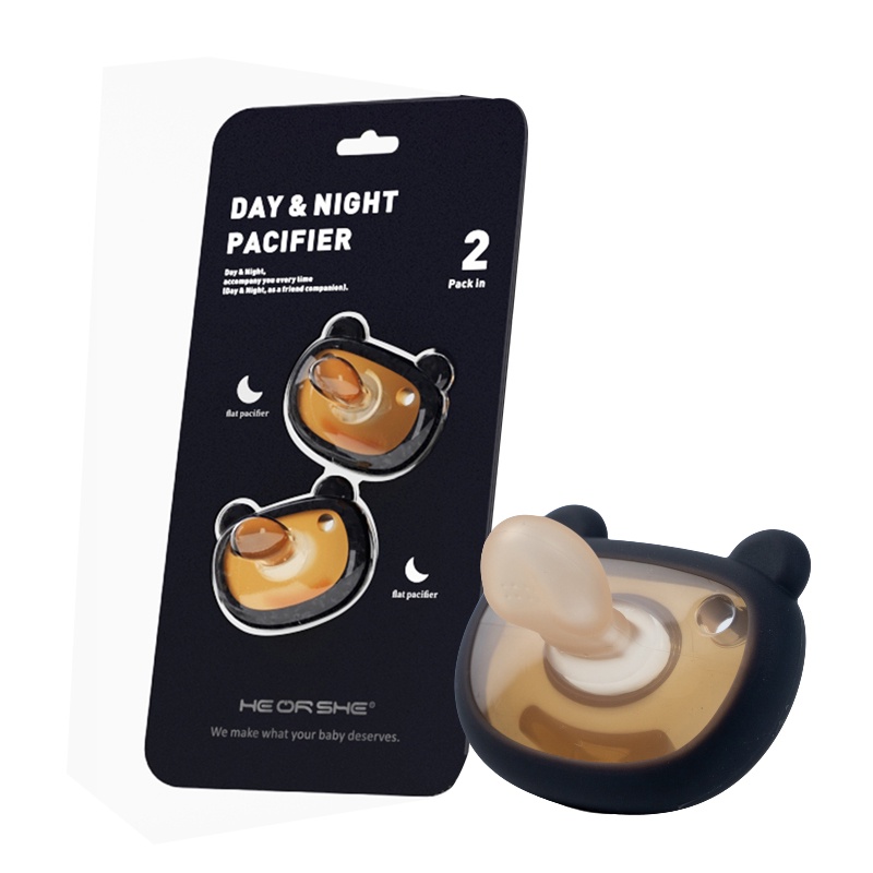 He Or She Day & Night Pacifier Heorshe Silicone Soothie Pacifier Puting ...