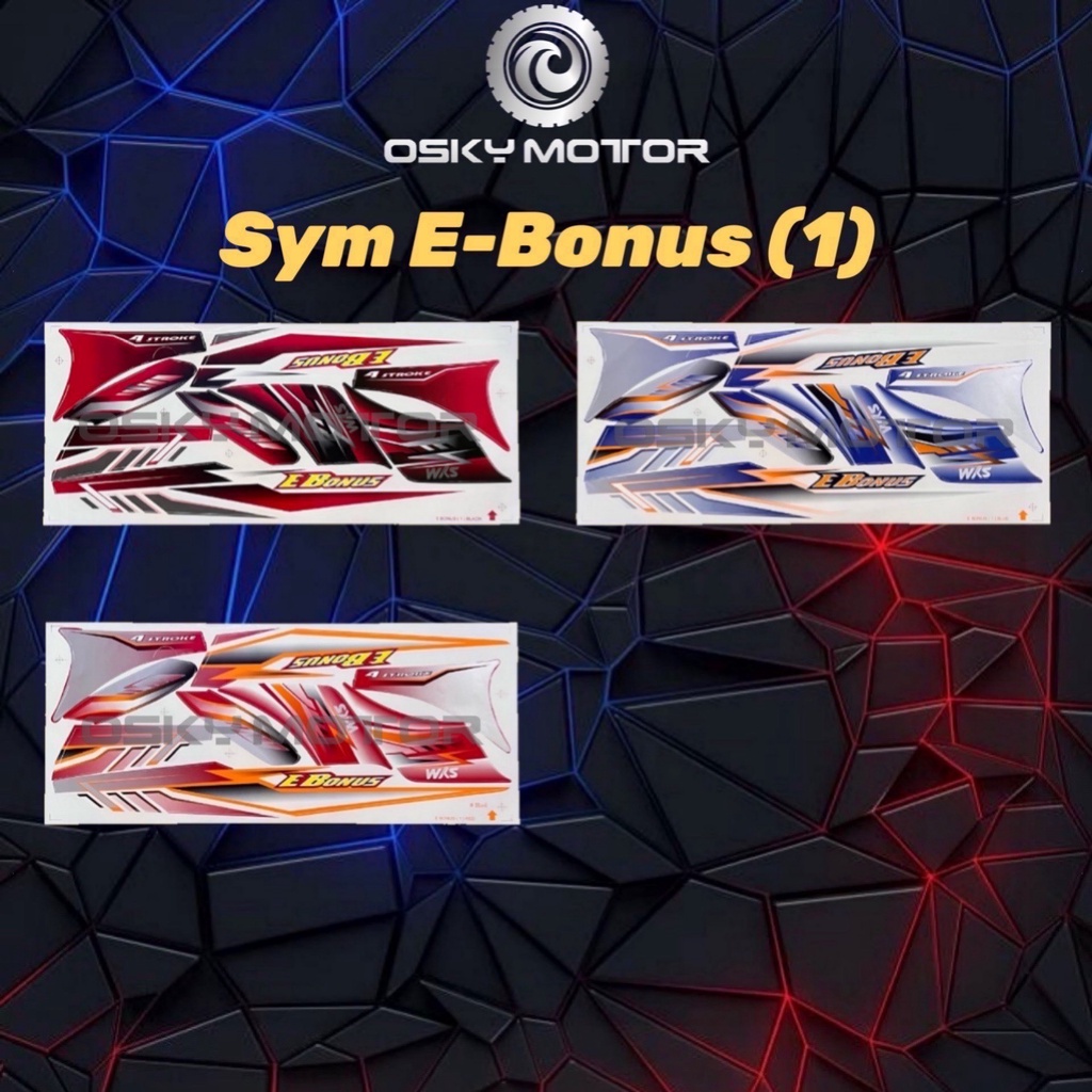 Sym E-Bonus (1) Body Sticker - Black / Blue / Red | Shopee Malaysia