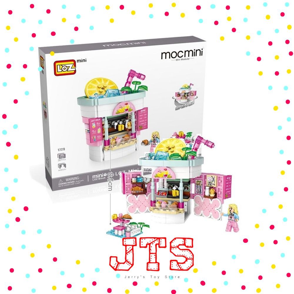 JTS LOZ Drinks Stall 1729 MocMini Food street Mini Blocks | Shopee Malaysia