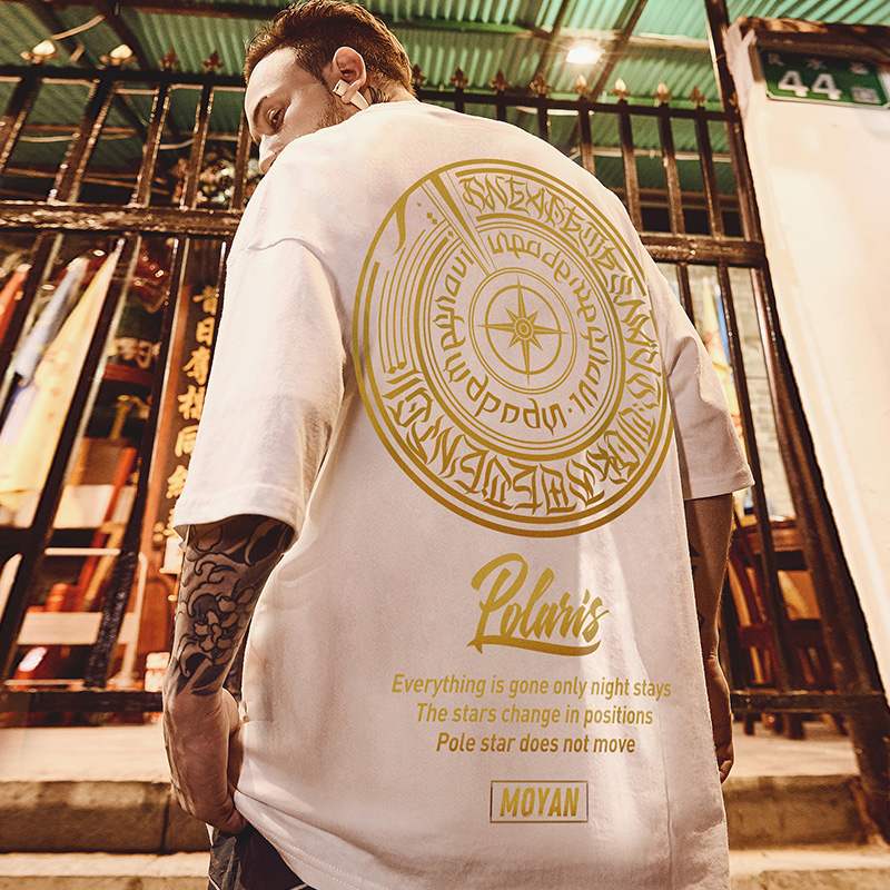 S-8XL fashion brand European and American hip-hop short-sleeved T-shirt Men's and women's ...