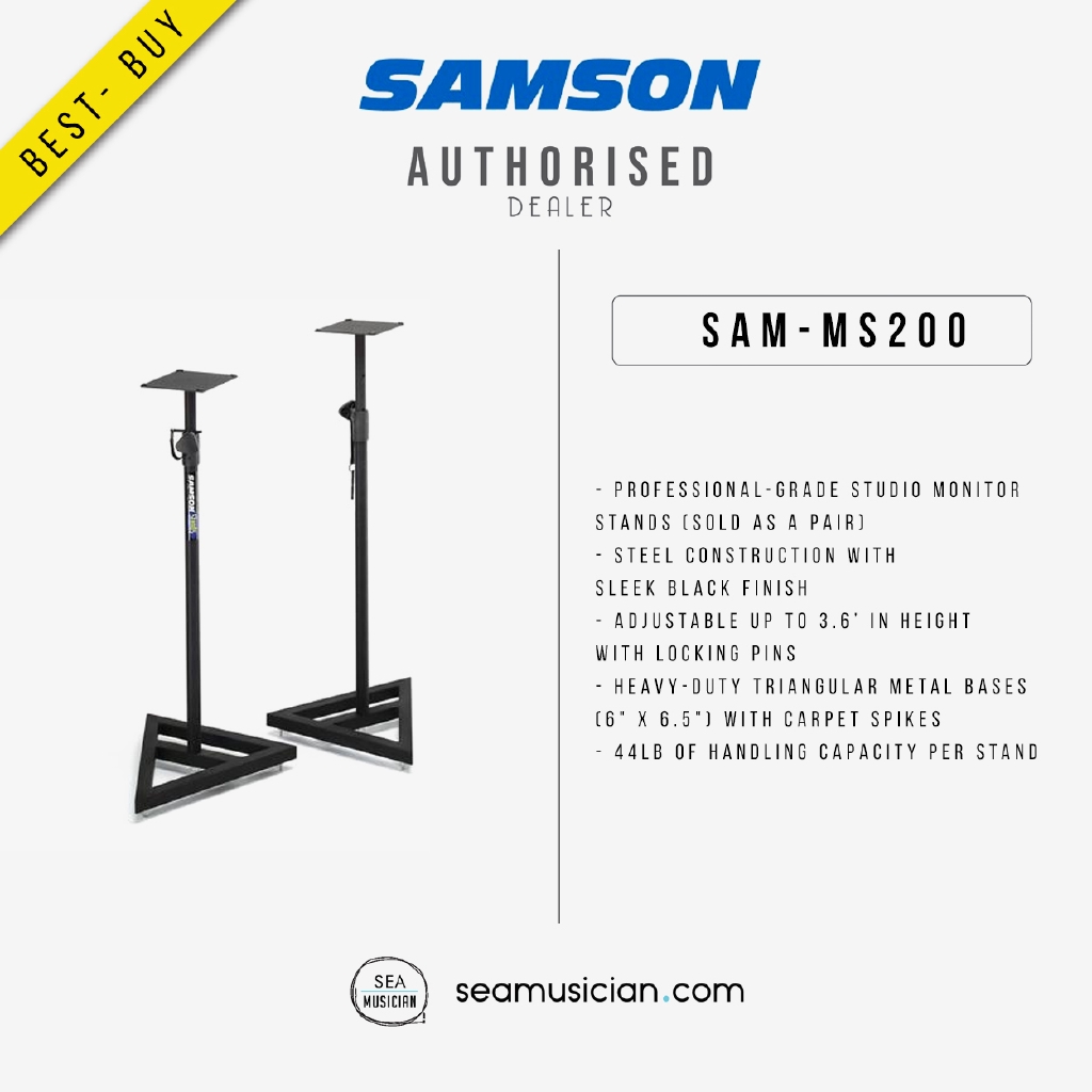 SAMSON HEAVY DUTY MONITOR STANDS PAIR (SAM-MS200) | Shopee Malaysia