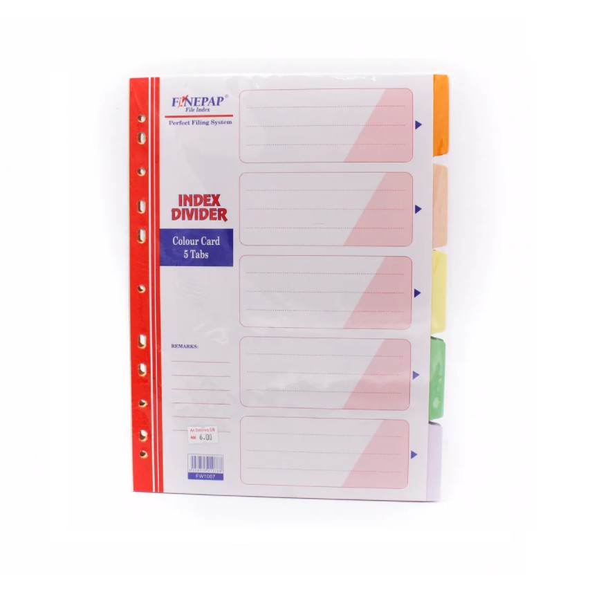 Finepap File Index Divider (5 Tabs) | Shopee Malaysia