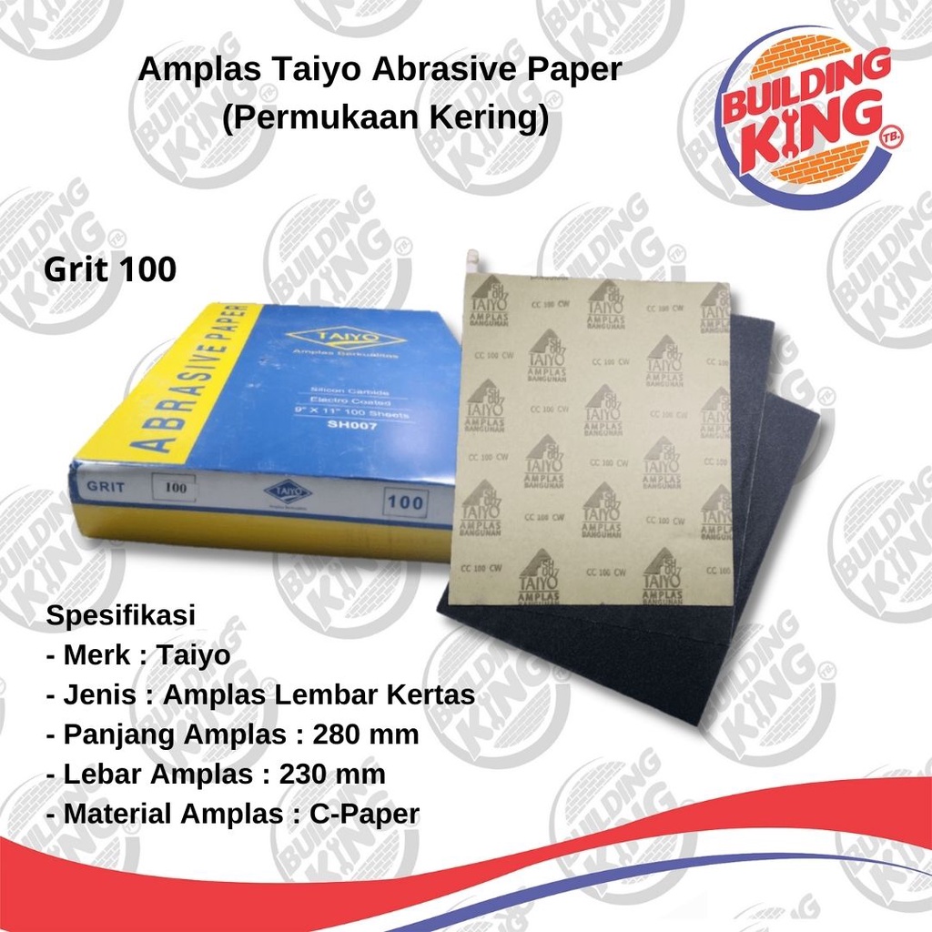 Duco Taiyo Sandpaper Grit Sheet 100 Grid Sheet 100 | Shopee Malaysia