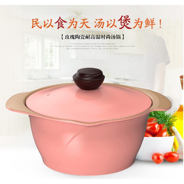 (Ready Stock) Ceramic Stone Cooking Pot (Rose Pink) | Shopee Malaysia
