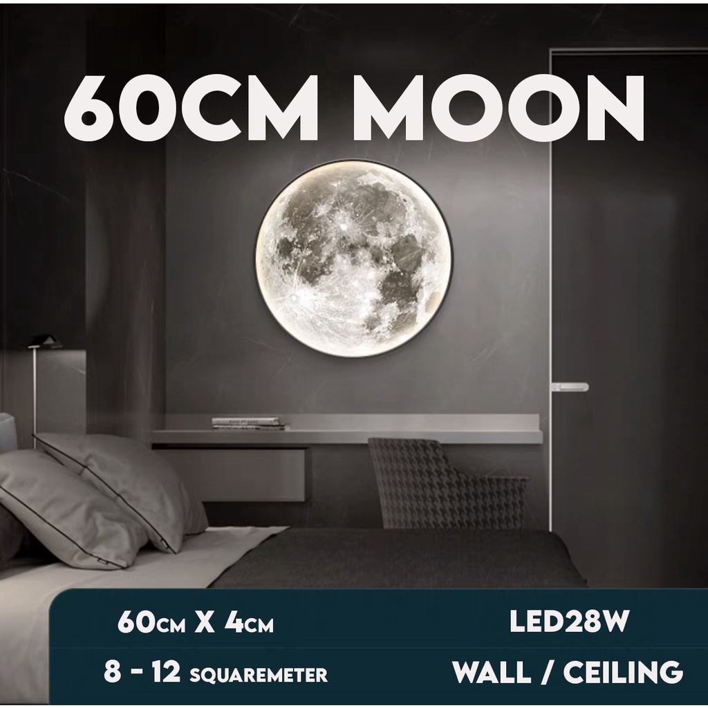 SamSpace Nordic Moon Light Lamp Modern LED Wall Light | Shopee Malaysia